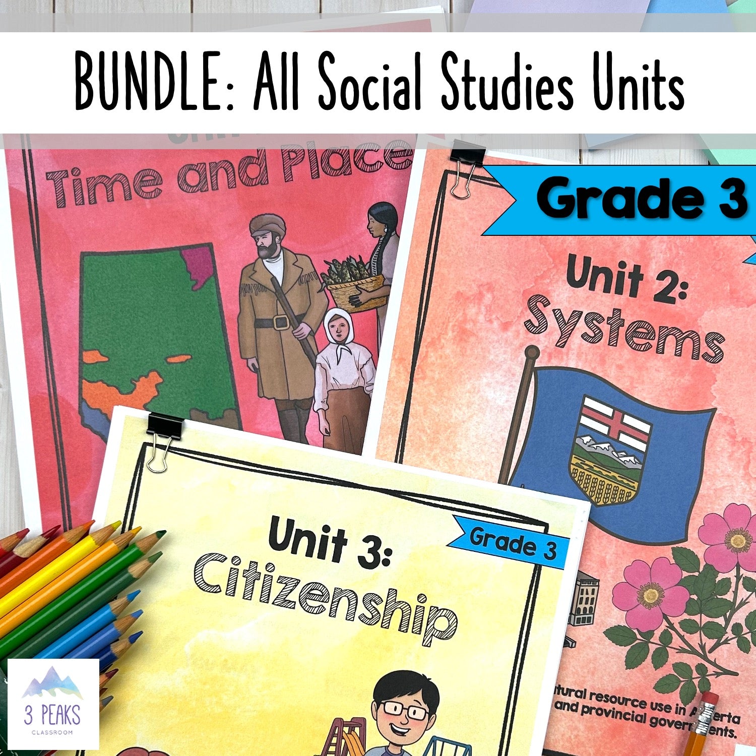 BUNDLE: NEW Alberta Grade 3 Social Studies - All Units – 3 Peaks Classroom
