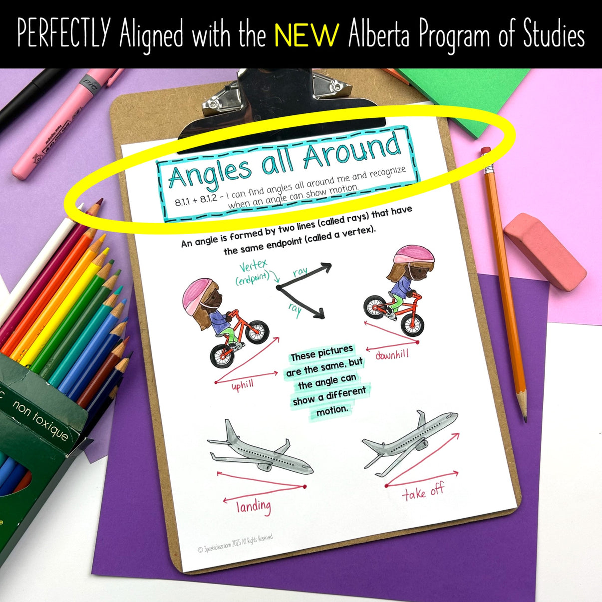 Grade 3 Alberta Math - Angles Unit - Interactive Math Notebook – 3 ...