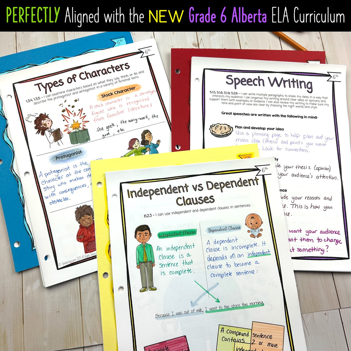 BUNDLE: Grade 6 Alberta Language Arts Notebooks - Interactive ELA Note ...